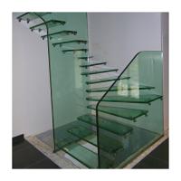 China Cheap staircase tempered glass rails stairs design residentail straight staircase for sale