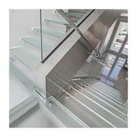 China Cheap staircase tempered glass rails stairs design residentail straight staircase for sale