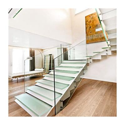 China Steel modular staircase glass sprial stair top quality straight staircase for sale