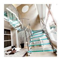 China Steel modular staircase glass sprial stair top quality straight staircase for sale