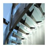China Interior staircase desig tempered glass tread stairs diy design straight staircase for sale