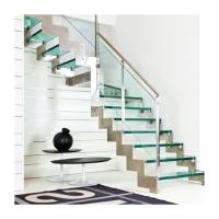 China Used staircase high quality glass stair single beam straight stairway for sale