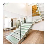 China Used staircase high quality glass stair single beam straight stairway for sale