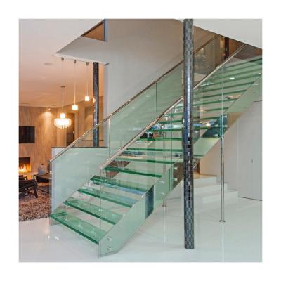 China House staircase designs duplex glass stairs indoor modern straight stairway for sale