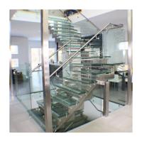 China China made staircase glass stair tread railings for straight staircase for sale