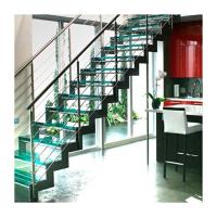 China China made staircase glass stair tread railings for straight staircase for sale