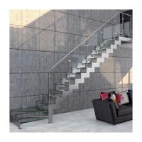 China Cheap staircases villar tempered glass stairs narrow straight staircase for sale