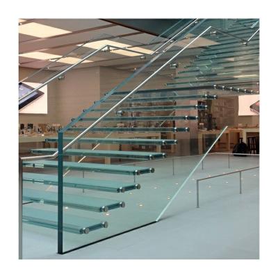 China Used indoor staircase glass stairs design steel straight staircase for sale