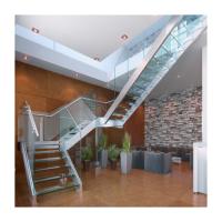 China Used indoor staircase glass stairs design steel straight staircase for sale