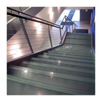 China Black staircase glass treads stair height quality hotel straight staircase for sale