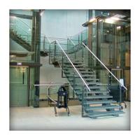 China Home staircase designs used glass balustrade stairs inner house long straight stairway for sale