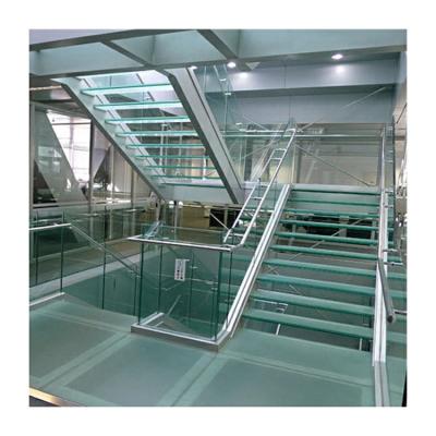 China Bespoke staircases glass staircase china single beam straight staircase for sale