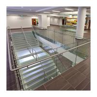China Stair climbing wheelchair firm laminated glass tread stair straight staircase for sale