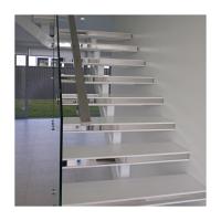 China Stair climbing wheelchair firm laminated glass tread stair straight staircase for sale