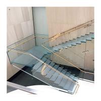 China Low cost staircase design glass staircase railings indoor modern straight staircase for sale