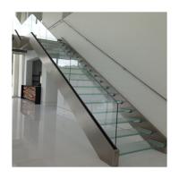 China Decorative staircase wholesale cheap glass stairs price led straight staircase for sale