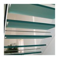 China Stairs grill design glass stair metal glass straight staircase for sale