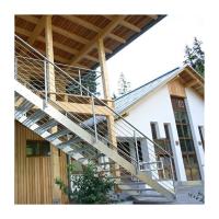 China Staircase railing toughened glass tread stair steel glass straight ladders for sale