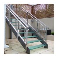 China Stainless steel staircase glass railing balustrade stairs glass straight staircase for sale