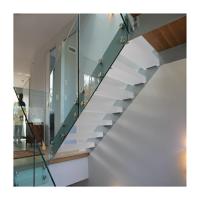 China Steel structure staircase glass balustrade staircases straight glass stairs popular sales for sale