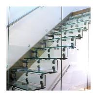 China New model staircase modern glass stairs glass handrail straight staircase for sale