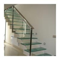 China Indoor staircase designs laminated tempered glass stairs price straight glass stair for sale