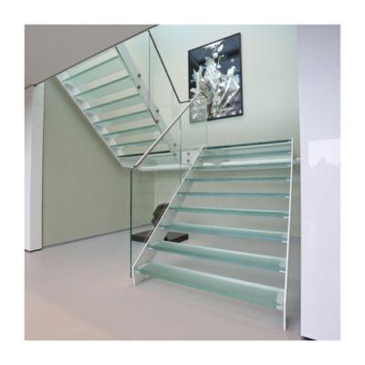 China Sell staircase crystal glass stair railing glass fencing straight staircase for sale
