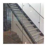 China Villa staircase tempered glass stairs frosted glass straight staircase for sale