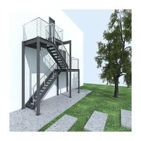 China Safeguard stair prefabricated steel steel straight staircase for sale