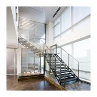 China Safeguard stair prefabricated steel steel straight staircase for sale