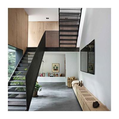 China Outdoor stair carbon steel straight wrought iron arc staircase for sale