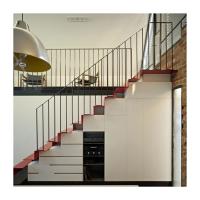 China Outdoor stairs stainless steel straight metal winding staircase for sale