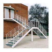 China Luxury residential stairs indoor carbon steel structure mild steel central stringer staircase for sale