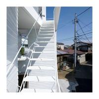 China Luxury residential stairs indoor carbon steel structure mild steel central stringer staircase for sale