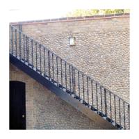 China Luxury residential stairs indoor carbon steel structure mild steel central stringer staircase for sale