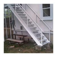 China Villa stairs straight steel stringer stainless steel glass modern staircase for sale