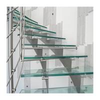 China Staircase deisgn glass balustrade base cover straight glass stairs for sale