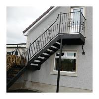 China Australia standards stairs metal step wrought iron steel staircase for sale