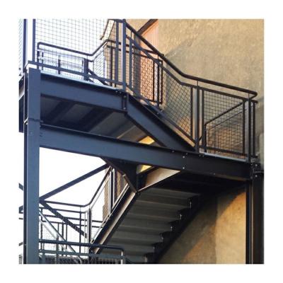 China Granite stairs steel grill for outdoor industrial straight metal staircase for sale