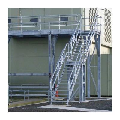 China Modern extraventricular stair cast stainless steel straight metal staircase for sale