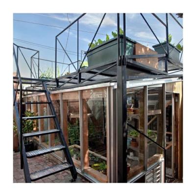 China Used stringer stairs steel stringer prefab metal loft straight staircase for sale