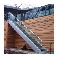 China White painted rails stairs cantilevered steel stringer indoor stainlee steel staircase for sale