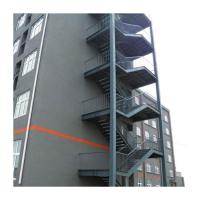 China Indoor stairs curved steel modern double spine metal staircase for sale