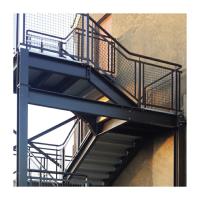 China Indoor stairs curved steel modern double spine metal staircase for sale