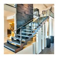 China Indoor stairs curved steel modern double spine metal staircase for sale