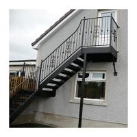 China Pretty stairs metal straight steel wrought iron staircase for sale