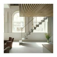 China Pull down attic stairs galvanized steel glass railing indoor iron glass staircase for sale