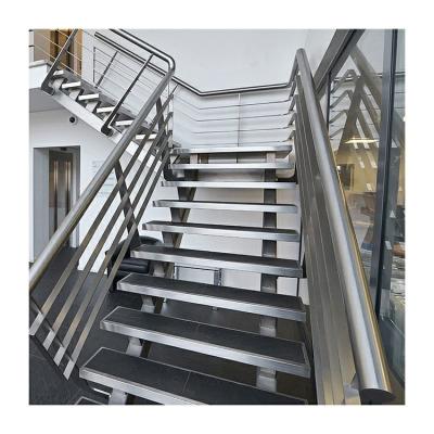China Modern apartment stairs steel beam iron straight staircase for sale