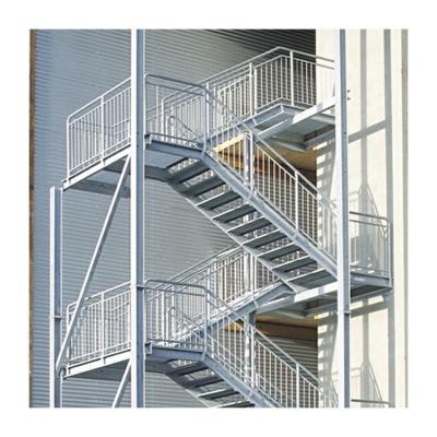China Precast stairs used indoor steel-glass steel stringer straight staircase for sale