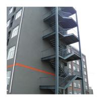 China Precast stairs used indoor steel-glass steel stringer straight staircase for sale